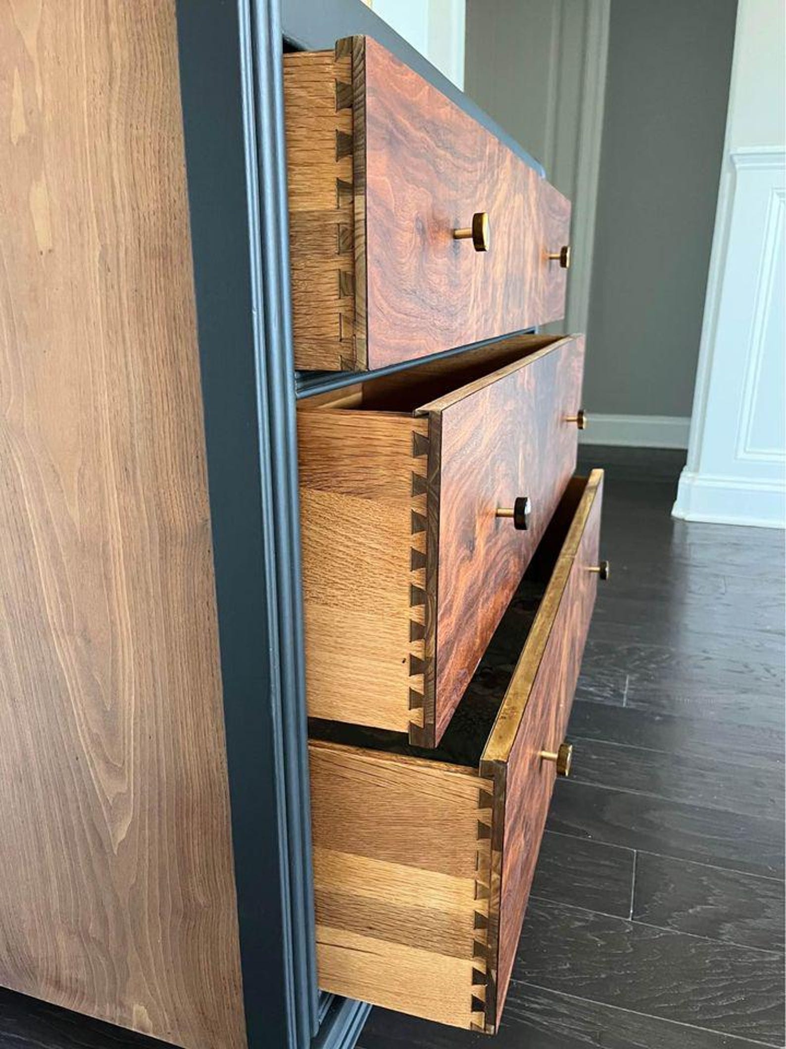 SOLD** Vintage, Burlwood Art Deco Lowboy Dresser | Buffet | Sideboard ...