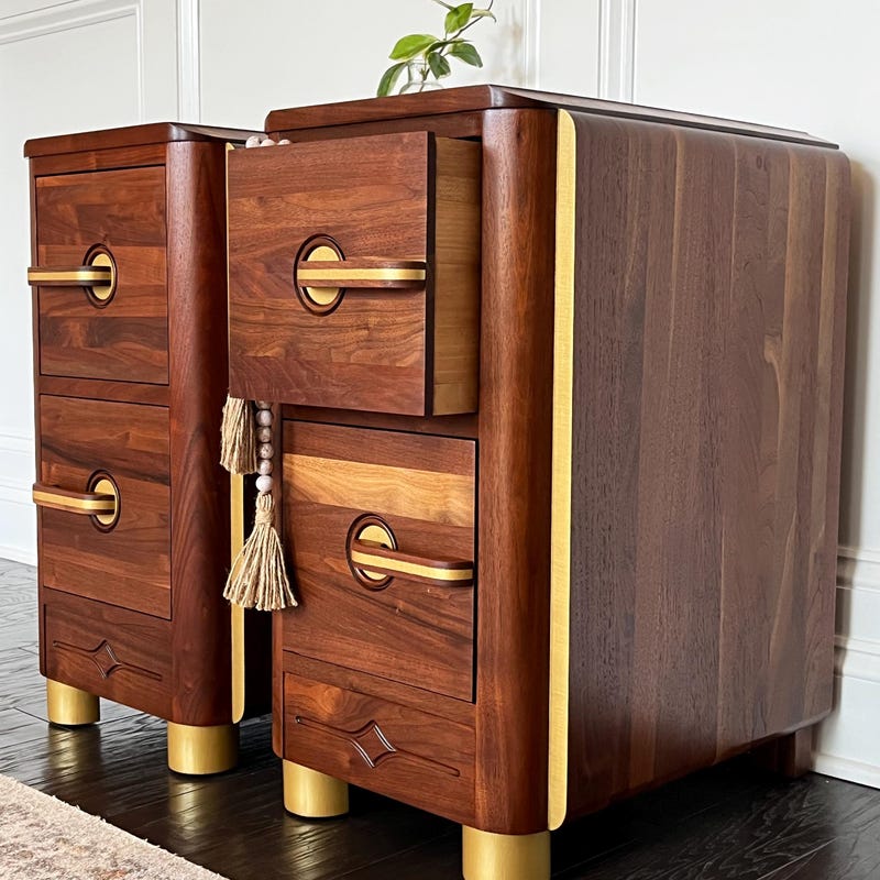 Art Deco Nightstand - Etsy