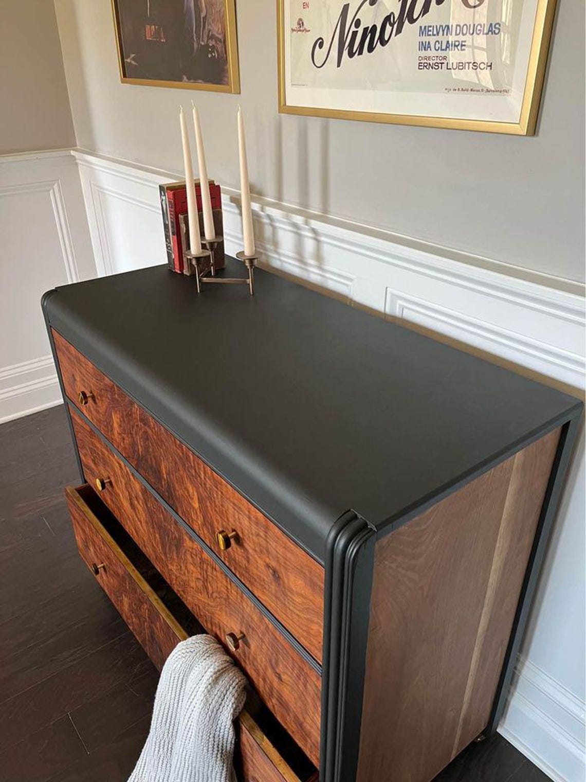 SOLD** Vintage, Burlwood Art Deco Lowboy Dresser | Buffet | Sideboard ...