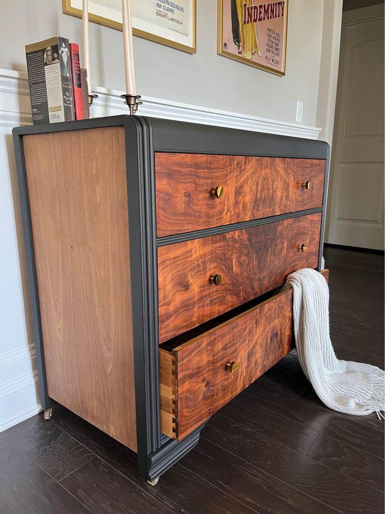 SOLD** Vintage, Burlwood Art Deco Lowboy Dresser | Buffet | Sideboard ...