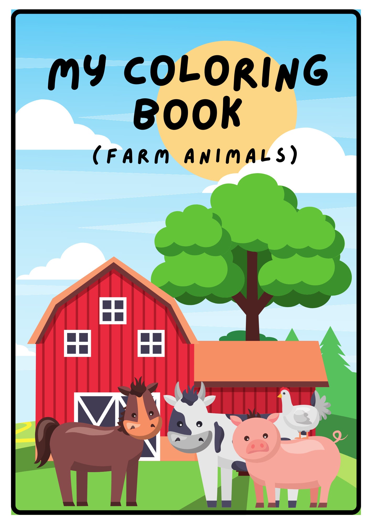 50 Farm Animals Coloring Pages - Etsy