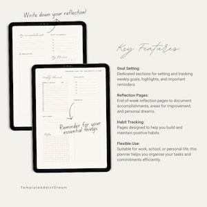 Undated Beige Minimalist Weekly Planner - Etsy