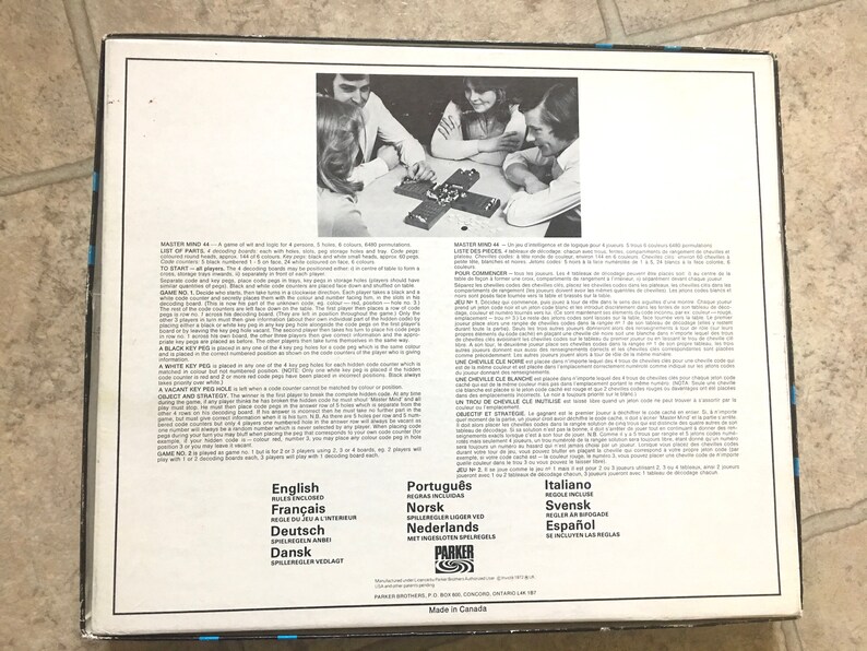 1973 Master Mind 44 Board Game Mastermind - Etsy