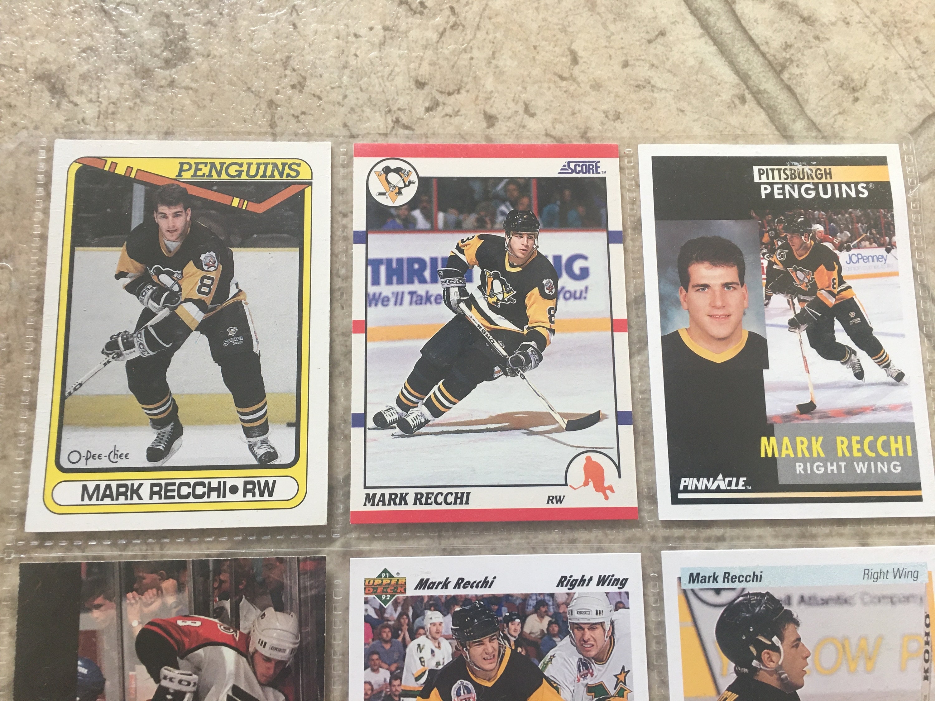 Memorabilia 9 Mark Recchi Hockey Cards Pittsburgh Penguins Art ...