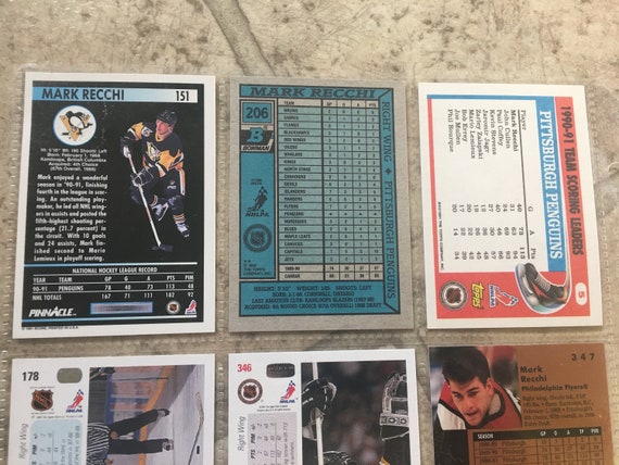 Memorabilia 9 Mark Recchi Hockey Cards Pittsburgh Penguins Art ...