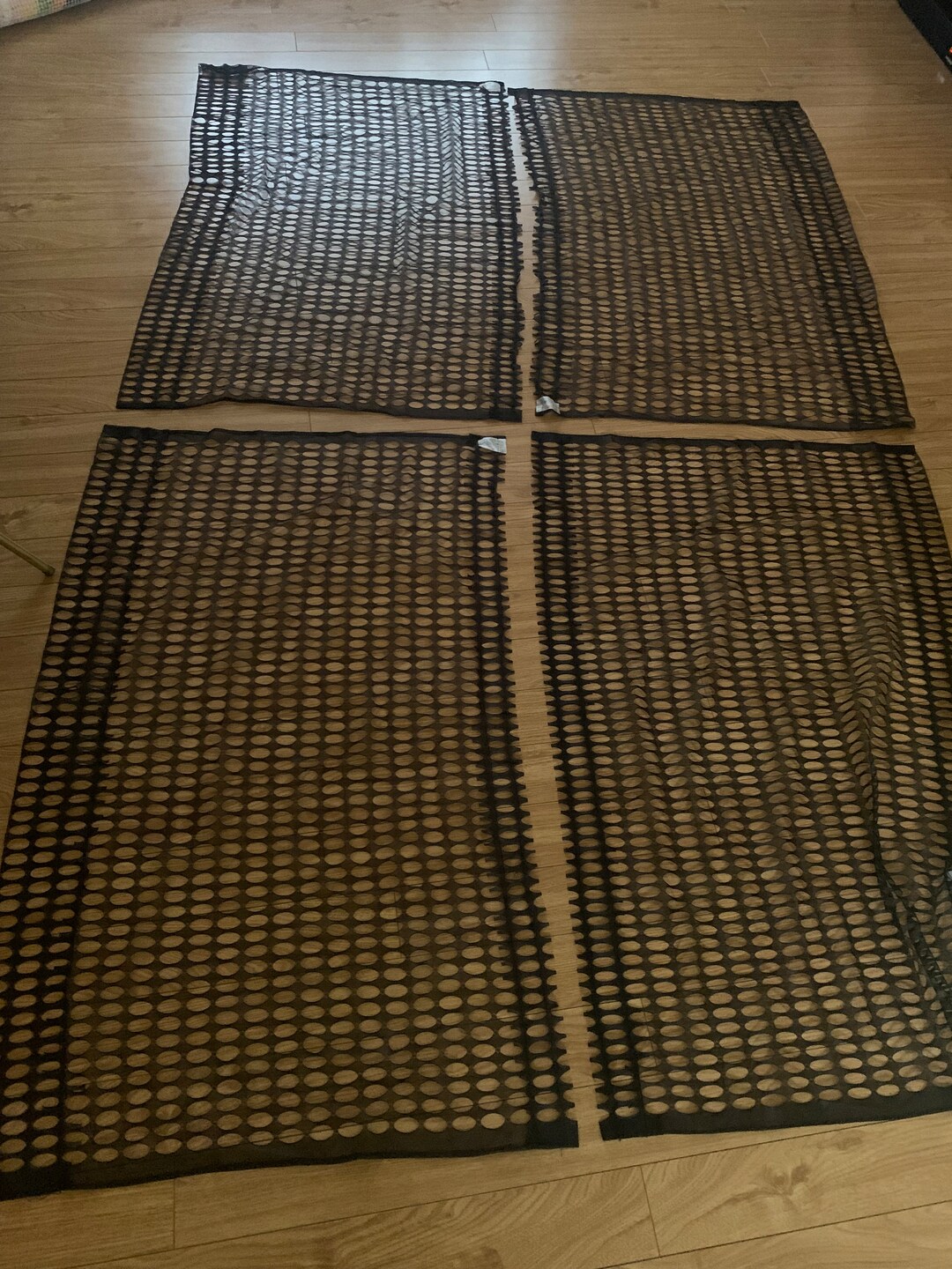Vintage 4 Panels of Black Fishnet Curtains - Etsy