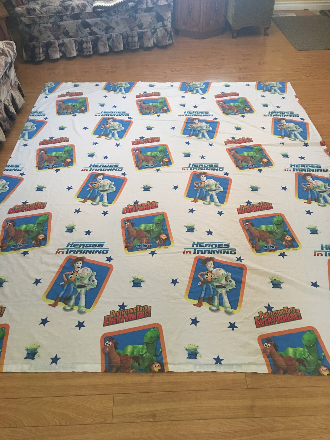 Vintage Toy Story Bedsheet Double Bed Size Flat Bed Sheet Bedding Buzz ...