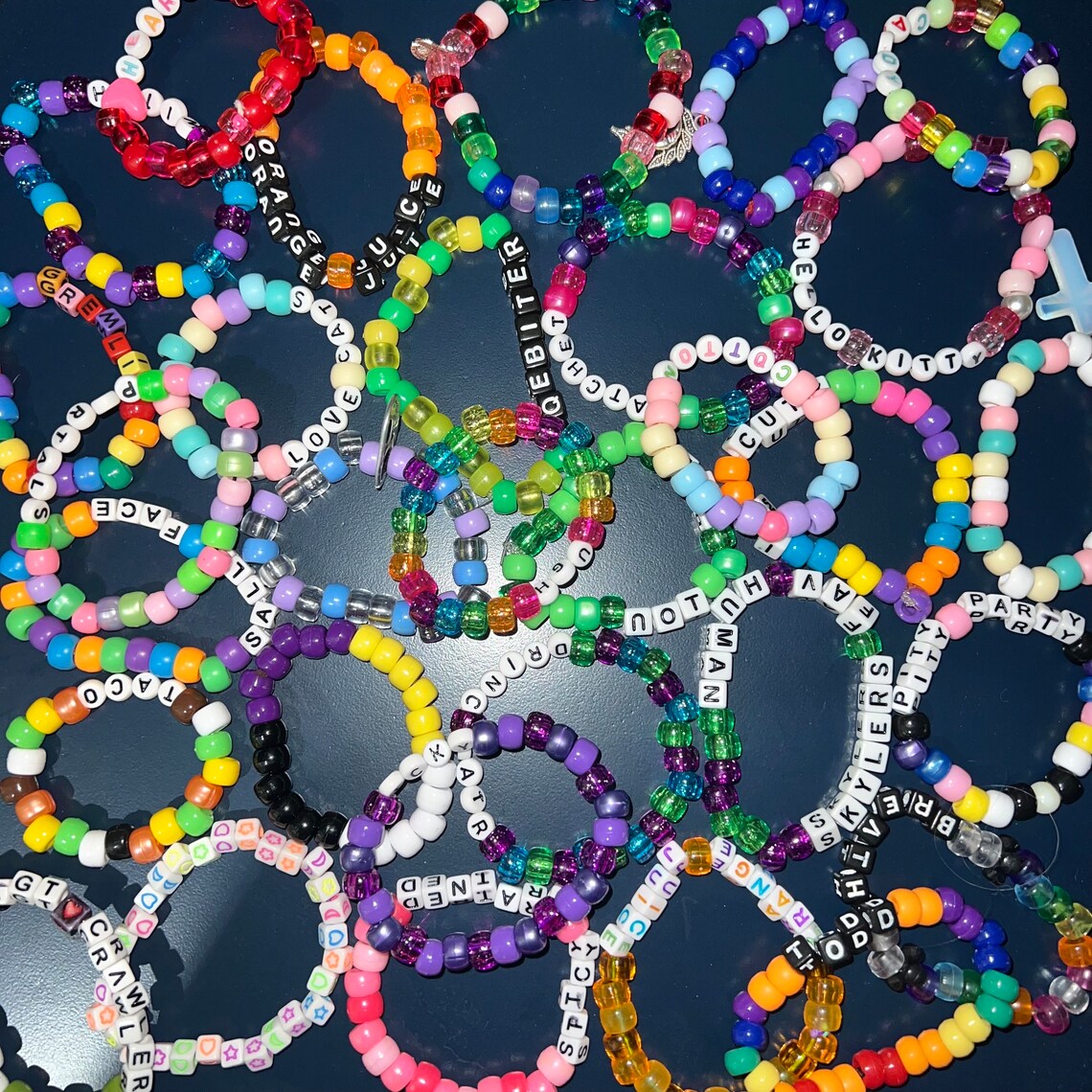 Personalized & Fully Customizable, Colorful Beaded Bracelets, Keychains ...