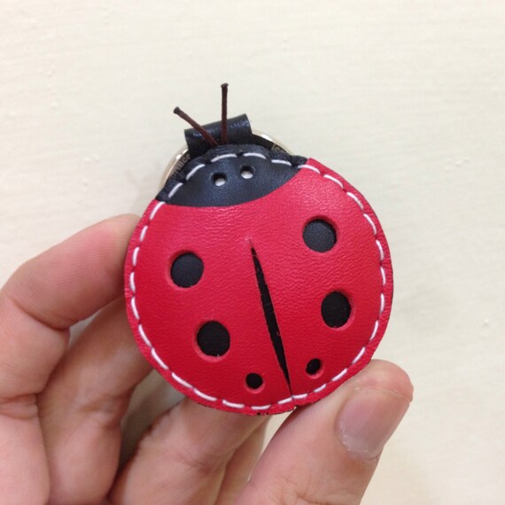 Items similar to Penny the LadyBug Leather Keychain ( Red ) on Etsy