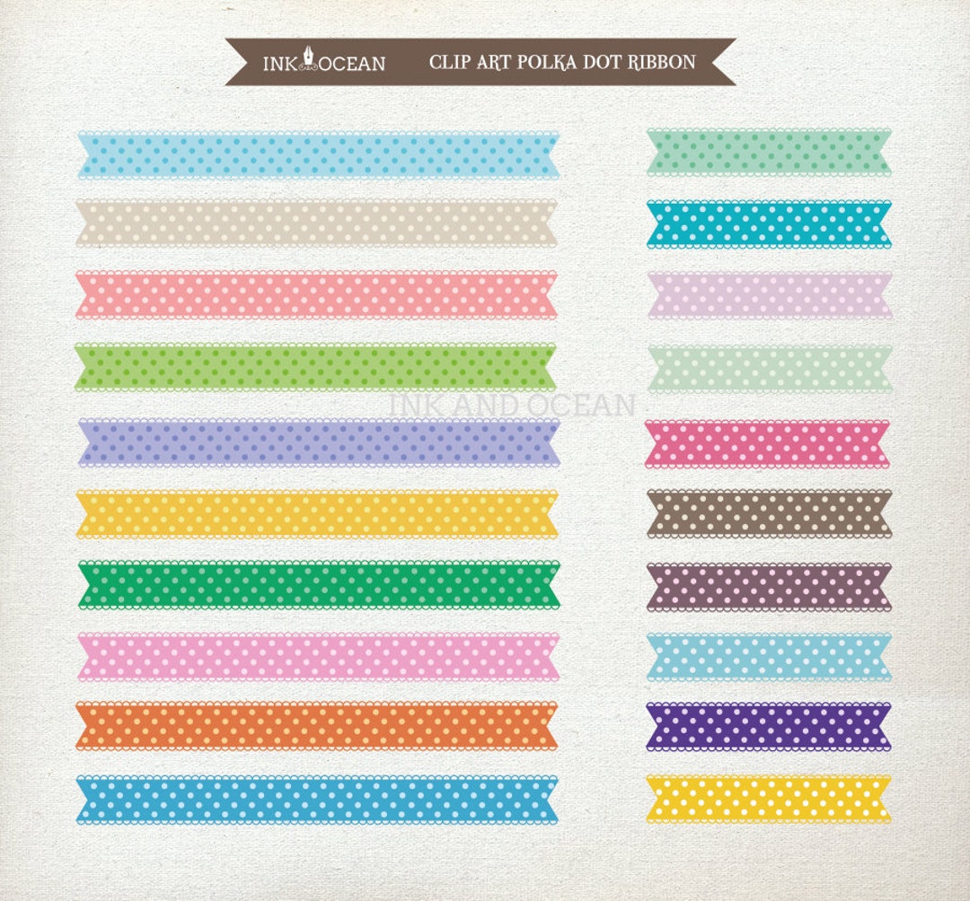 Digital Clip Art, Spot, Polka Dot, Banner, Ribbons for Invitations ...