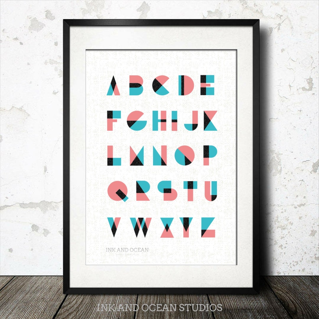 Mid Century Modern Vintage Alphabet Download Printable Art - Etsy