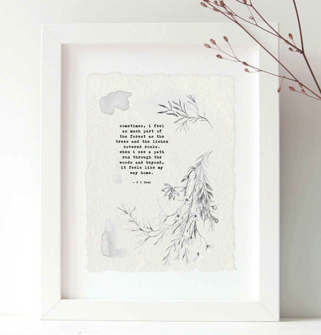 Forest, Nature, Original Poetry Art on Handmade Paper, Illustration and ...