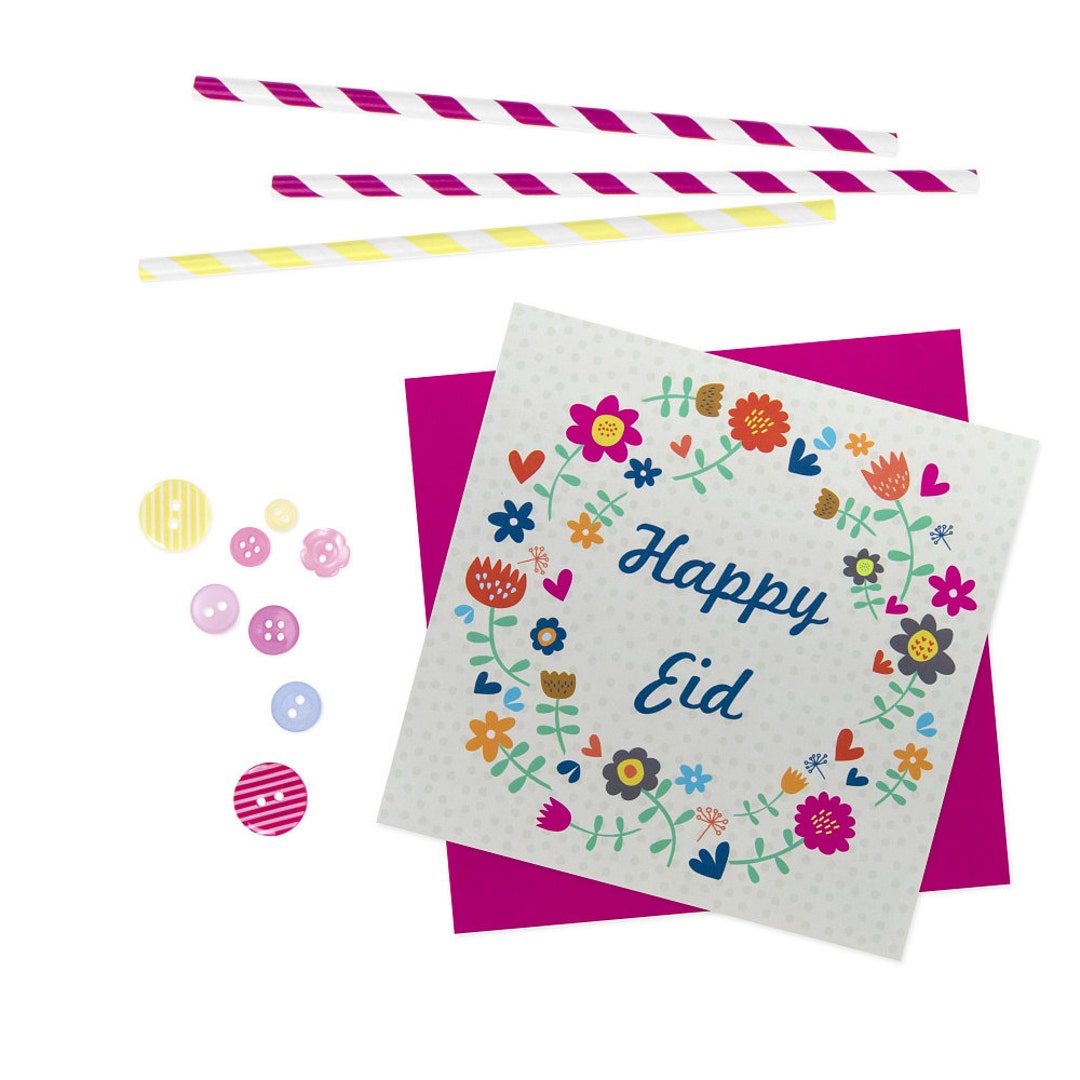 Happy Eid Floral Flowers Card With a Pink Envelope - Etsy