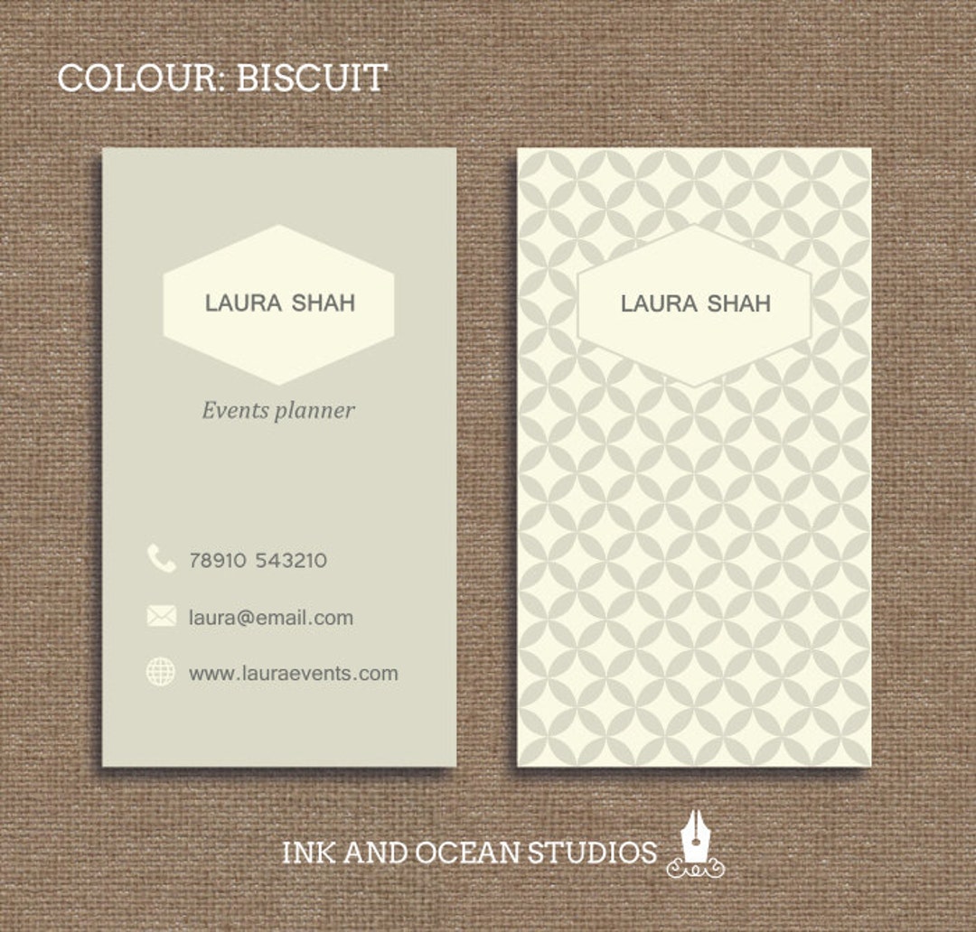 Printable Elegant Business Card, Calling Card in a Choice of 3 Colours ...
