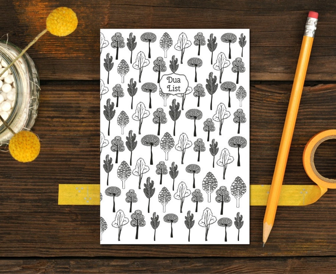 A5 dua List Notebook Journal.tree Print Design - Etsy