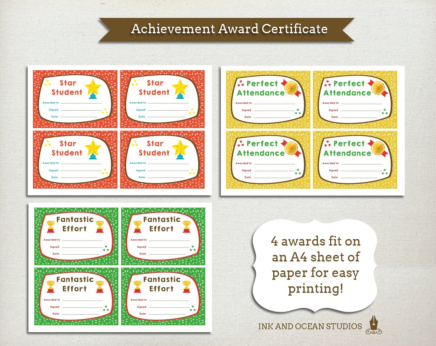 Printable Teacher Certificate, Achievment Awards for Class, School or ...
