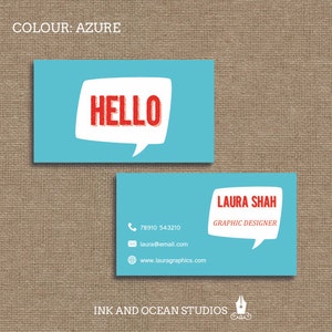 Printable Stylish Elegant Retro, Typography, Hello Business Card ...