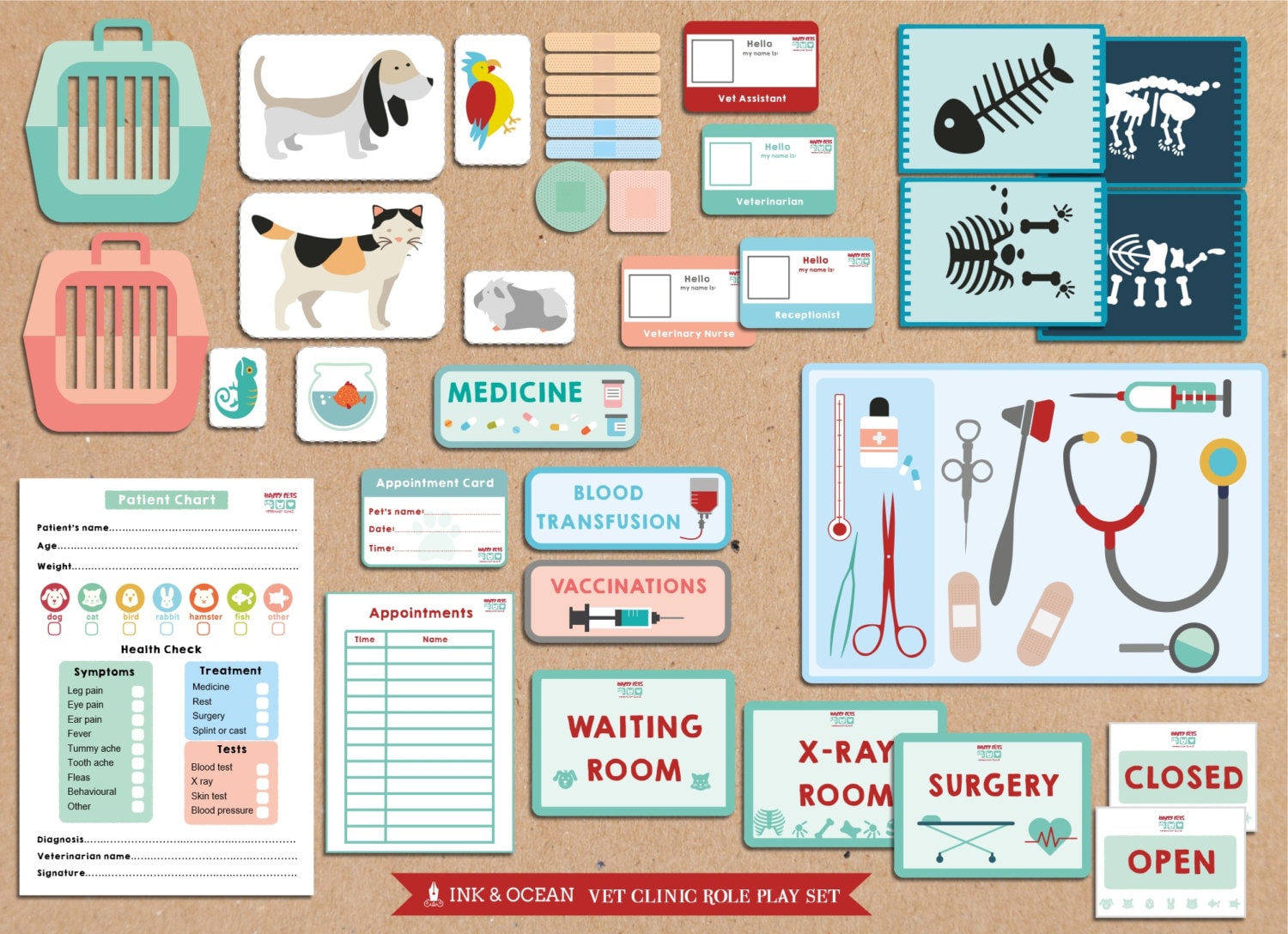 Pretend Play Bumper Printable Vets, Animal Doctor Veterinary Clinic ...