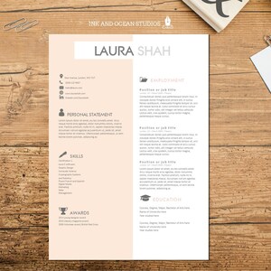 Resume / CV Design With Cover Letter and Reference Page - WORD FORMAT ...