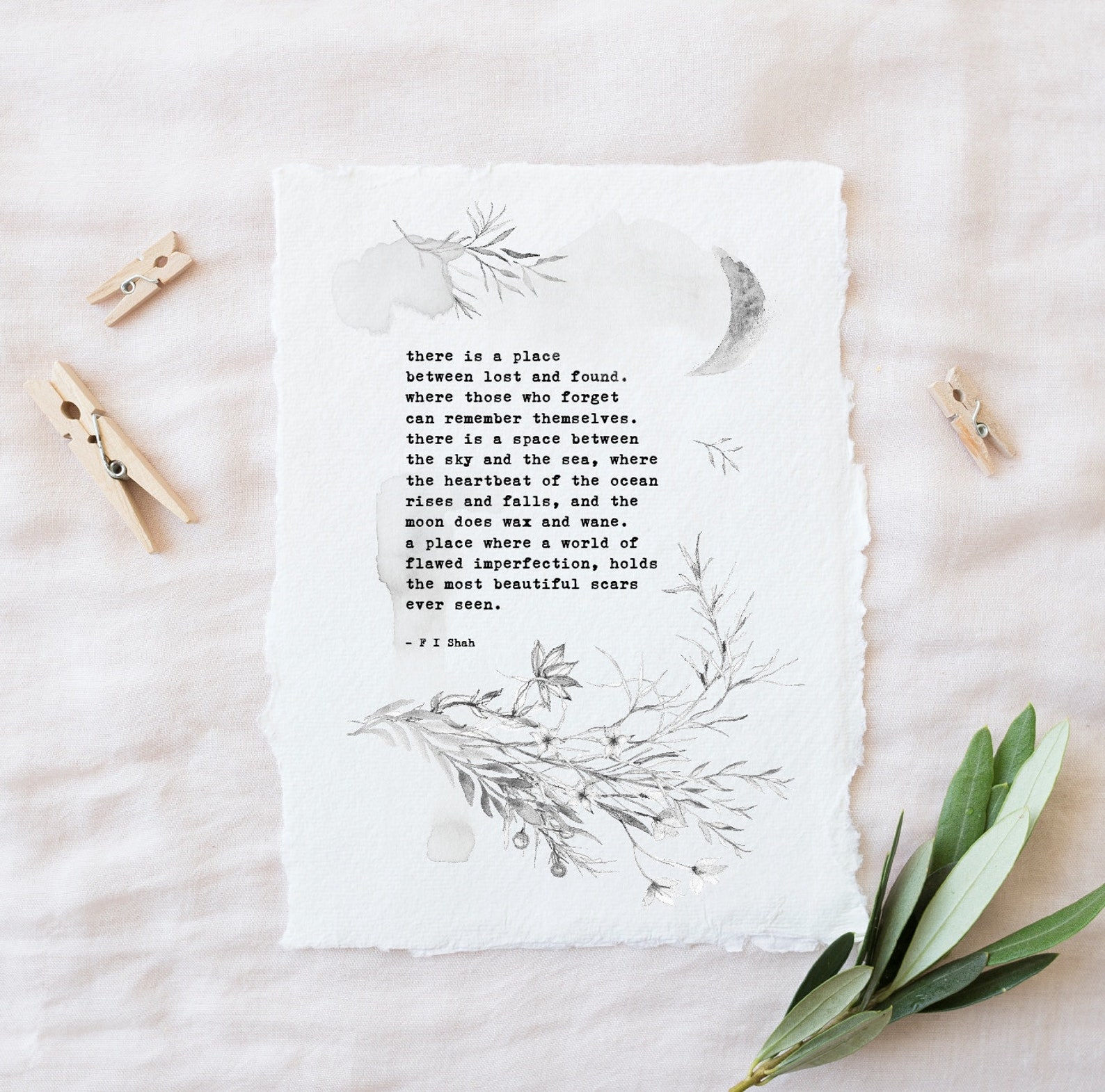 Inspirational, Original Poetry Art on Handmade Paper, Illustration and ...