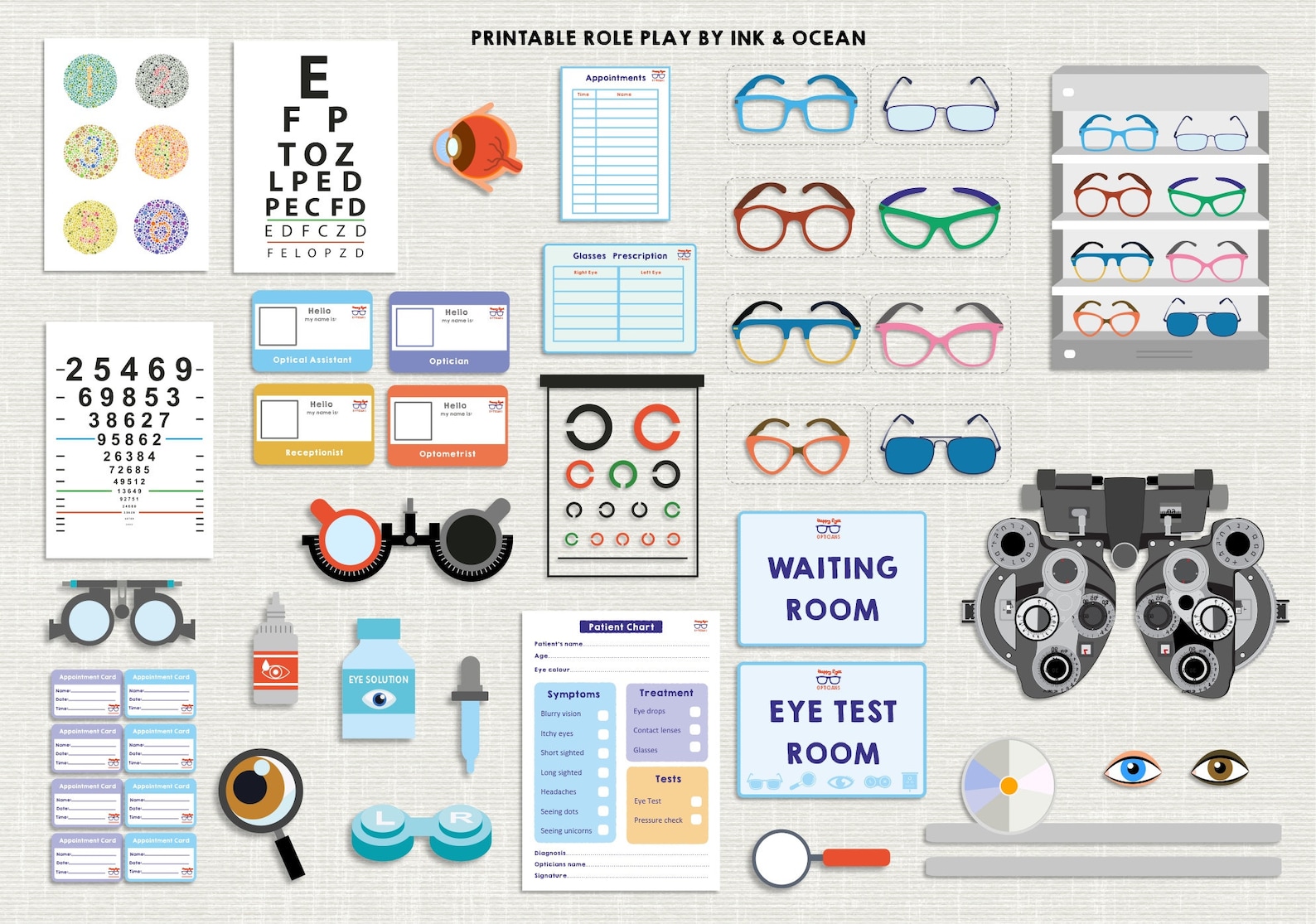 Pretend Play Bumper Printable Optician, Eye Doctor, Optometrist ...