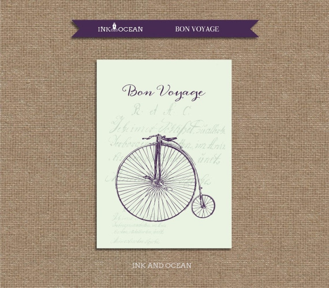 Printable Vintage Victorian Style bon Voyage Card - Etsy