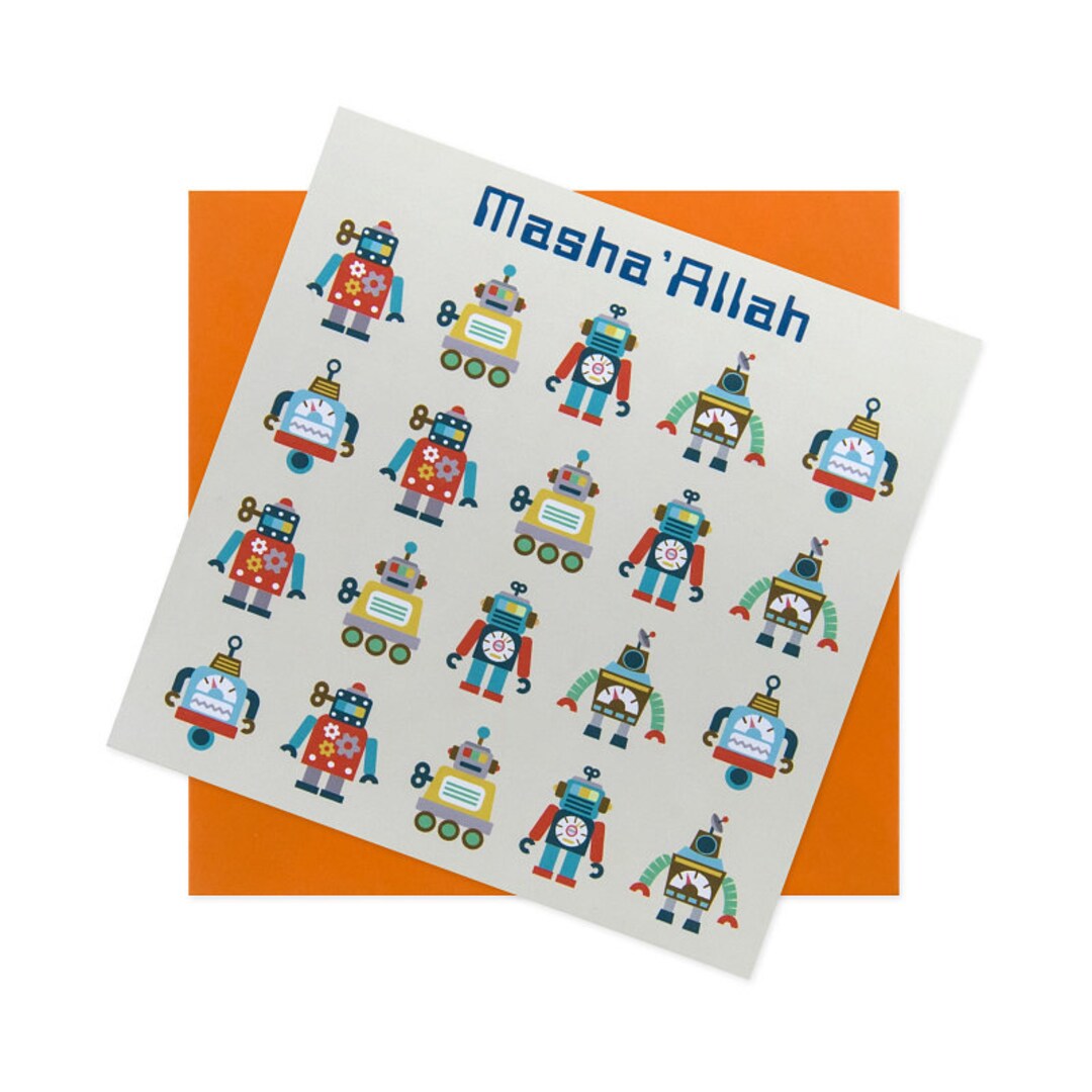 Kids Masha'allah Robot Card - Etsy