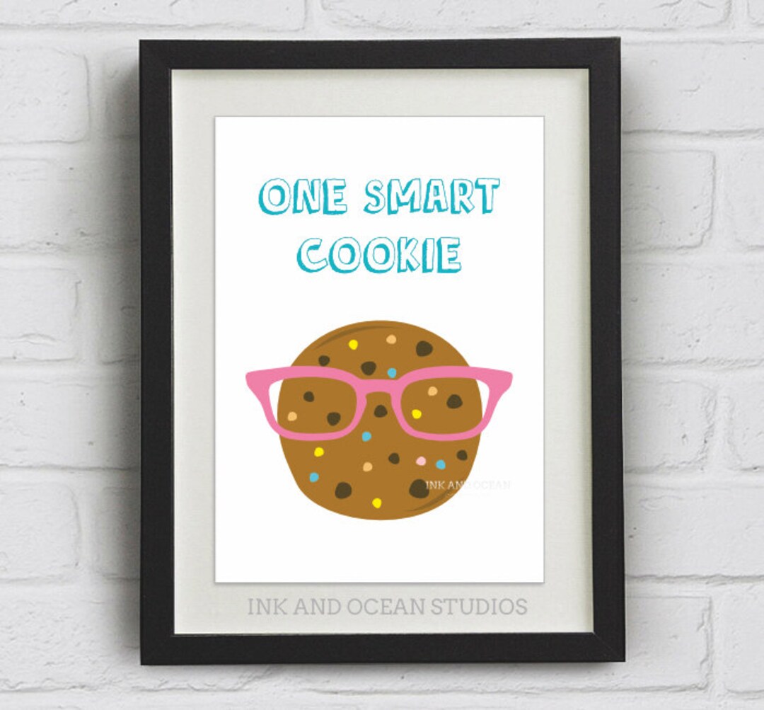 Fun Quotesprint "one Smart Cookie" Downloadable Art Print. Cute Retro ...