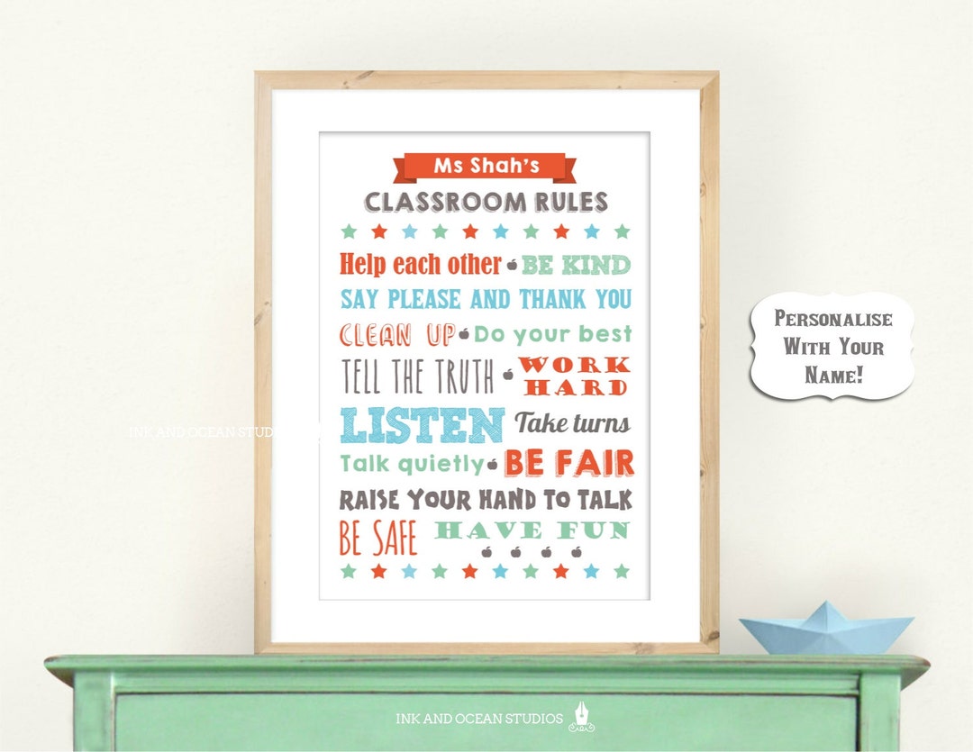 Classroom Rules. Classroom Decor, Gifts for Teachers, Classroom Sign ...