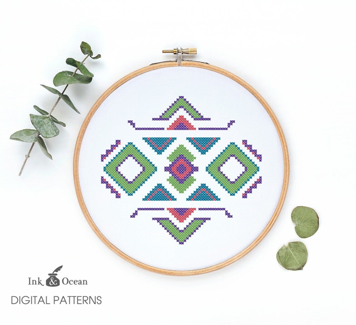 Aztec Tribal Ethnic Boho Cross Stitch Pattern, PDF Instant Download - Etsy