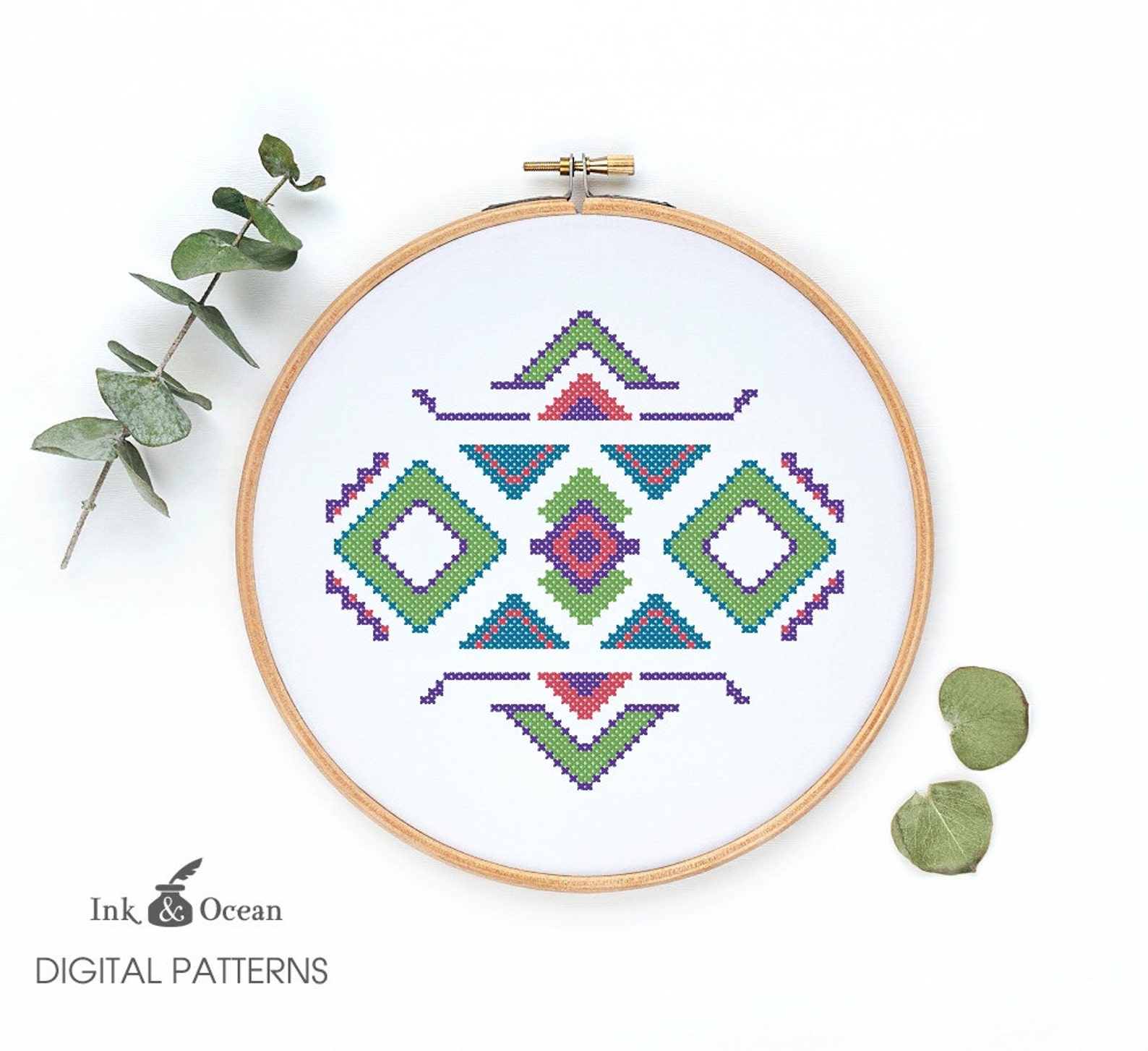 Aztec Tribal Ethnic Boho Cross Stitch Pattern PDF Instant | Etsy