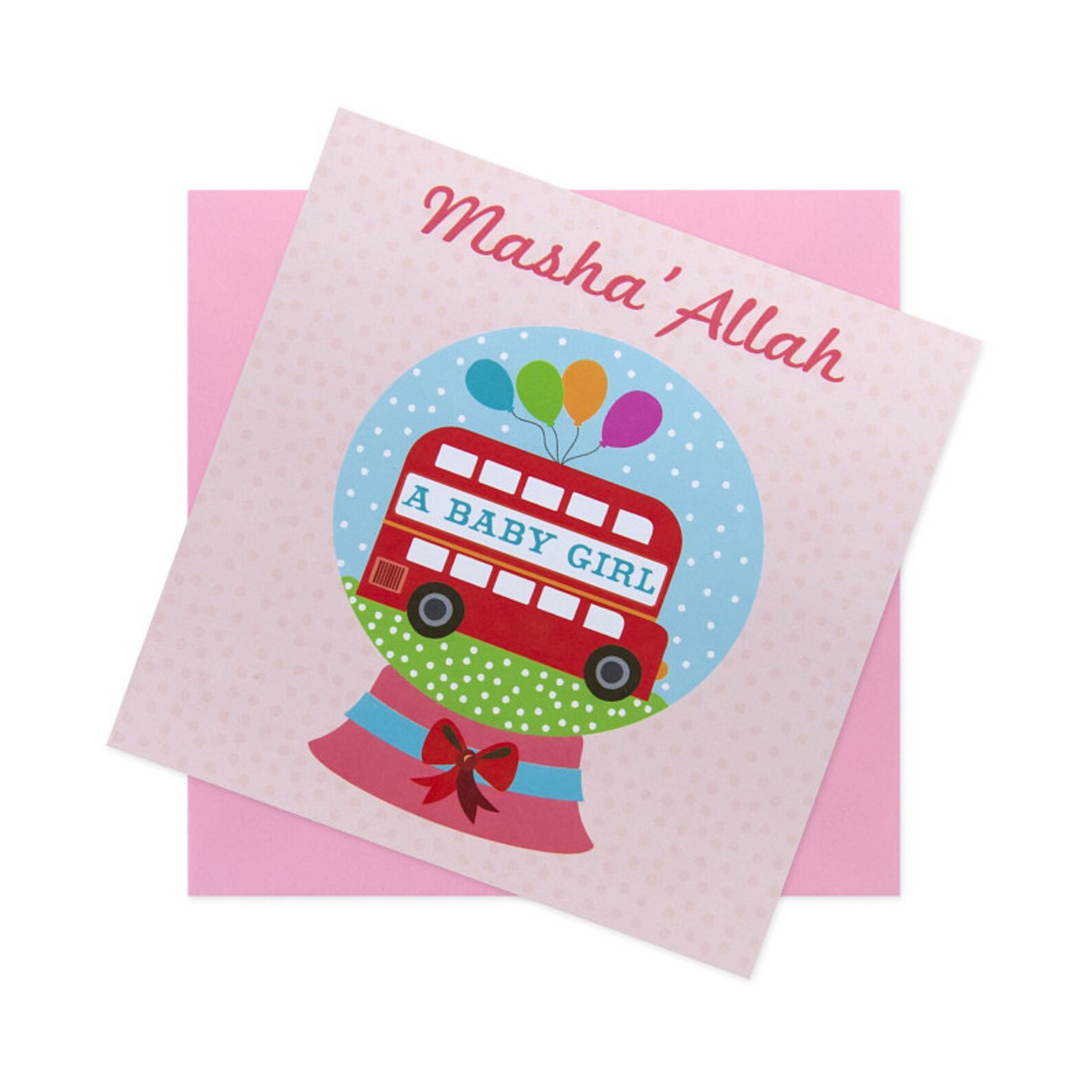 Masha'allah Baby Girl Congratulationsnow Globa Card - Pink - Etsy