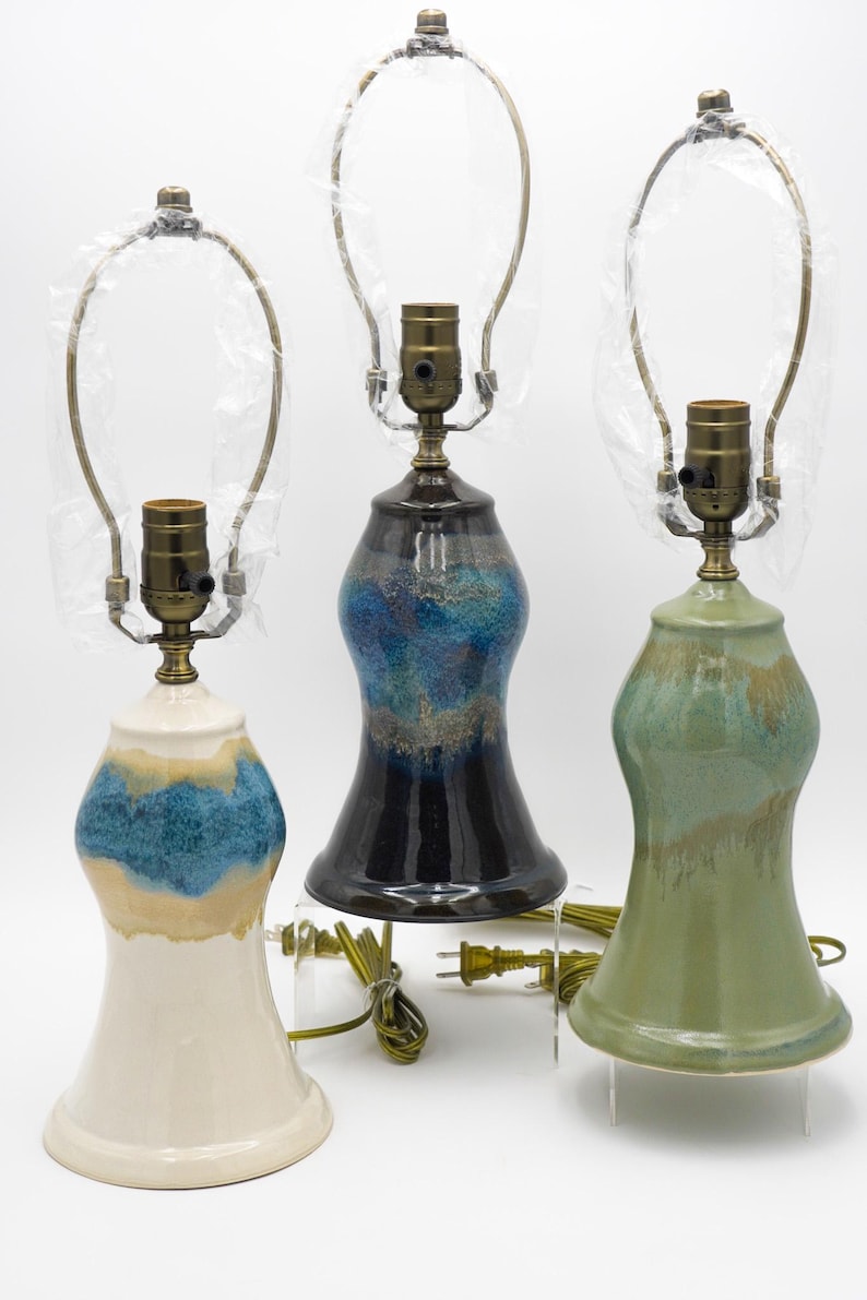 Handmade Ceramic Lamps Colorfully Glazed Stoneware Pottery Lights for ...