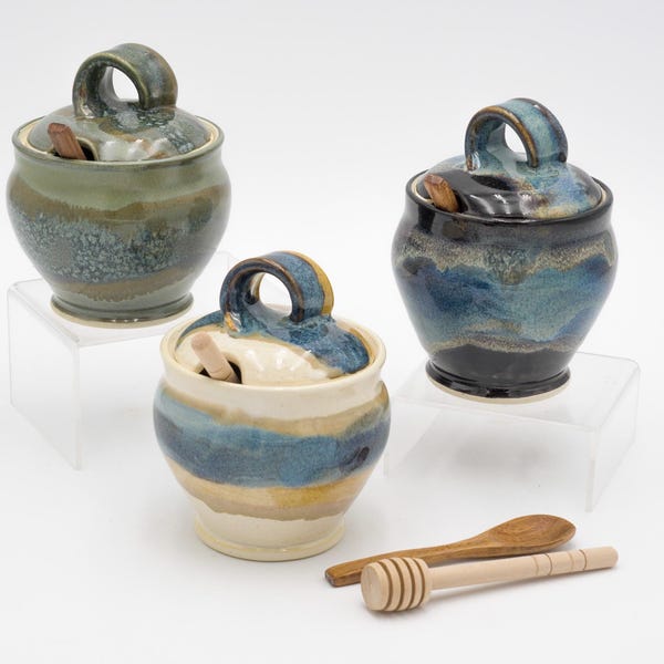 Green Pottery Salt Cellar - Etsy