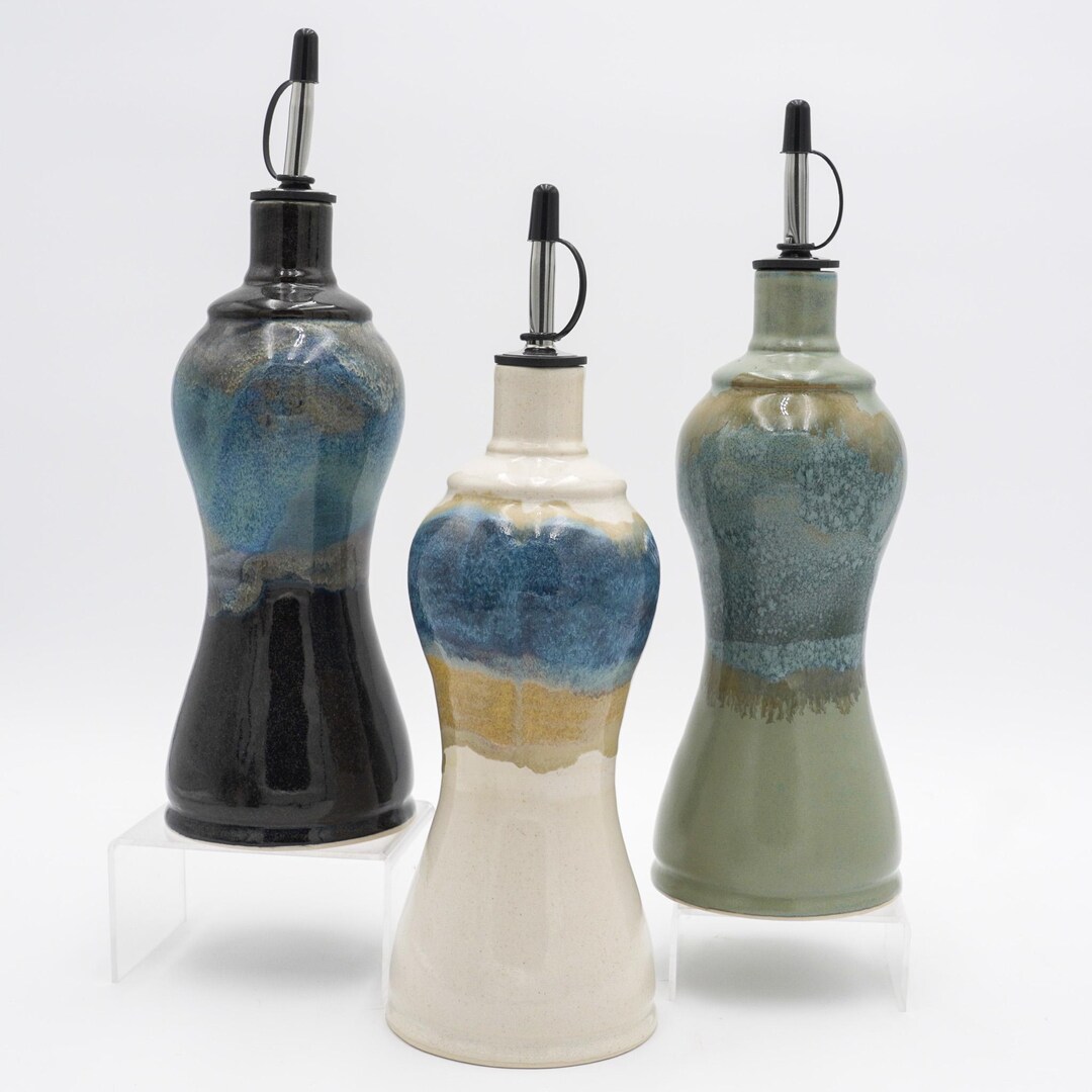 Large Handmade Pourer: Ceramic Cruets Decanters That Bring Color to ...