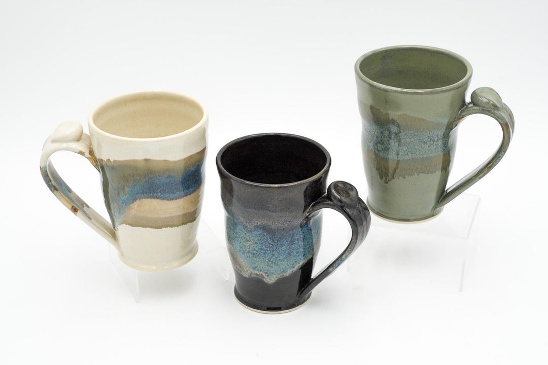 Handmade Pottery Mug: Colorful Ceramic Coffee Cup Thrown With Stoneware ...