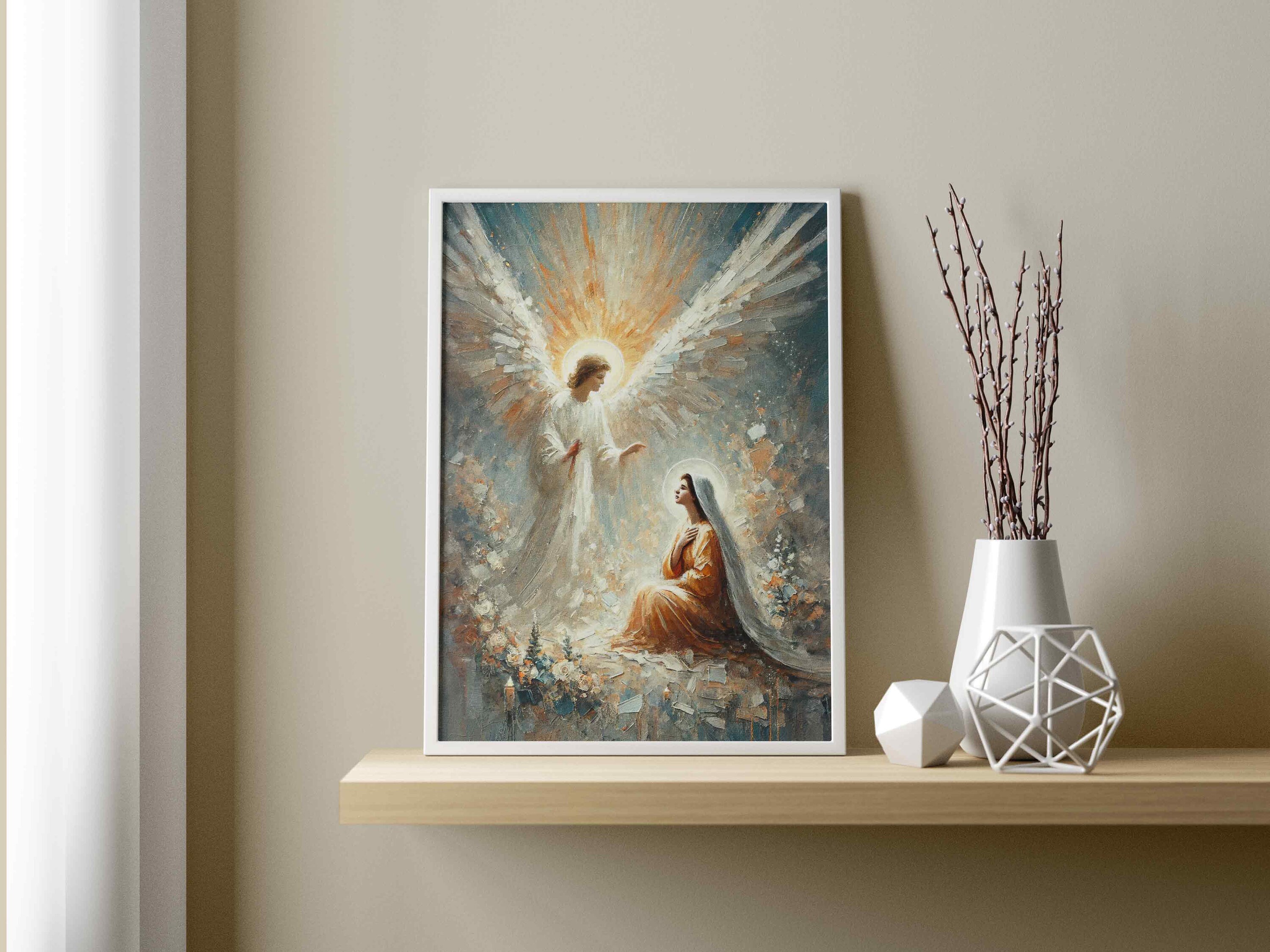 The Annunciation Art Print: Angel Gabriel, Virgin Mary (digital ...