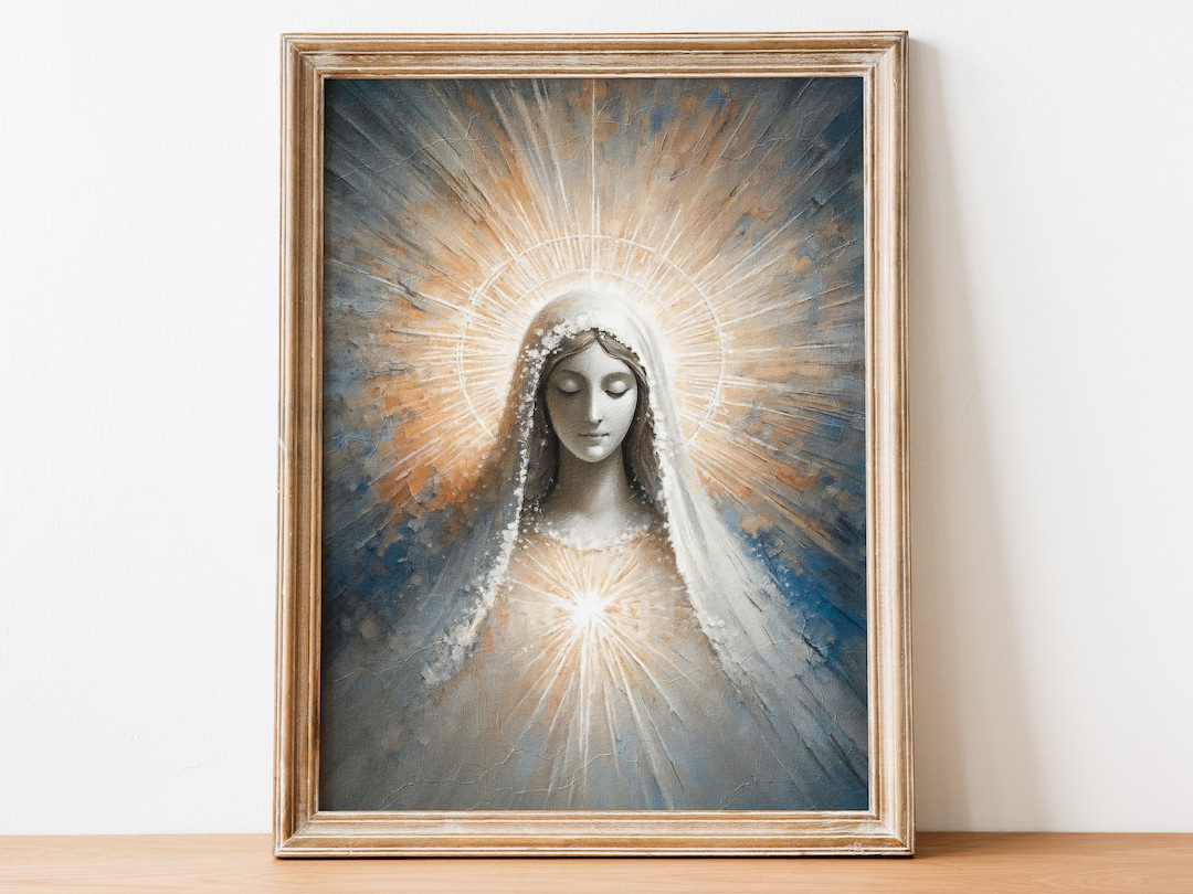 The Radiant Virgin Mary, Religious Art, Faith Decor, Spiritual Art ...
