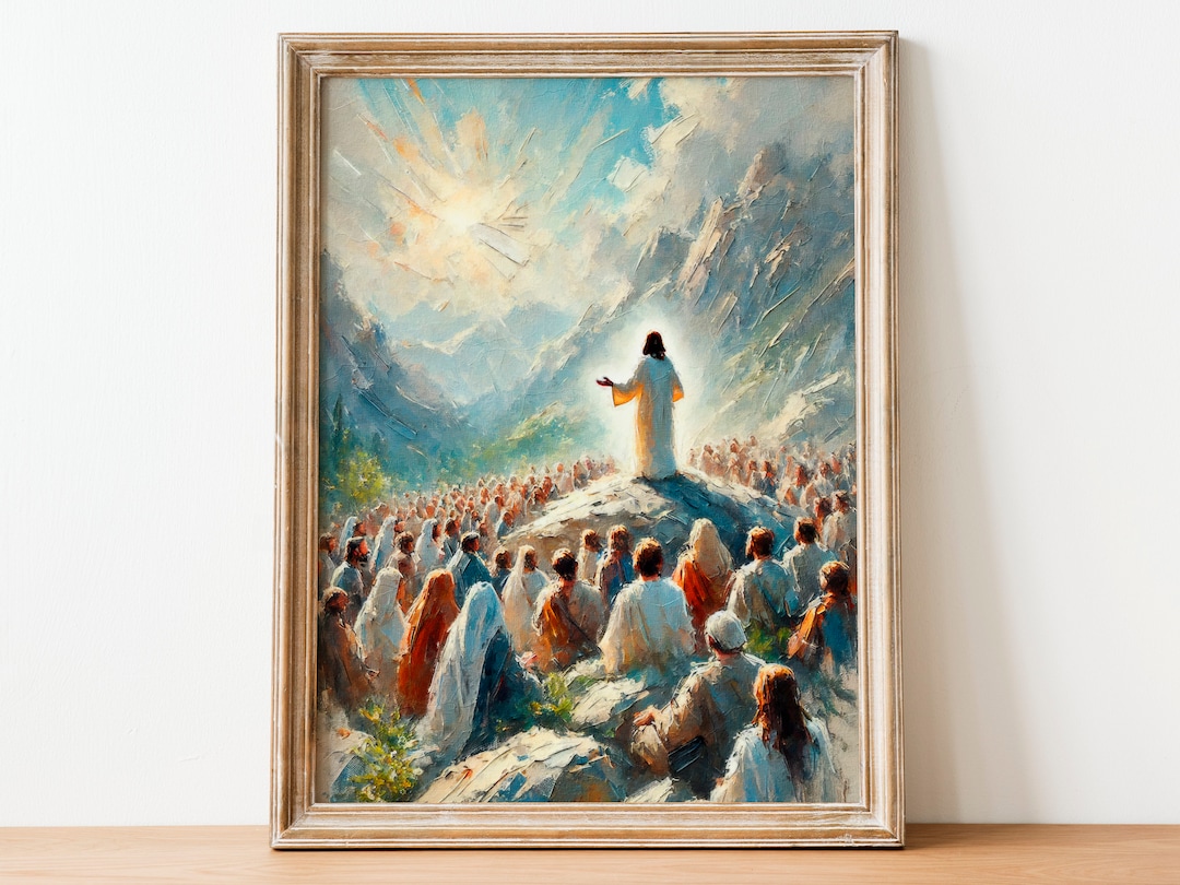 Sermon on the Mount Art: Jesus Teaching, Christian Wall Art (digital ...