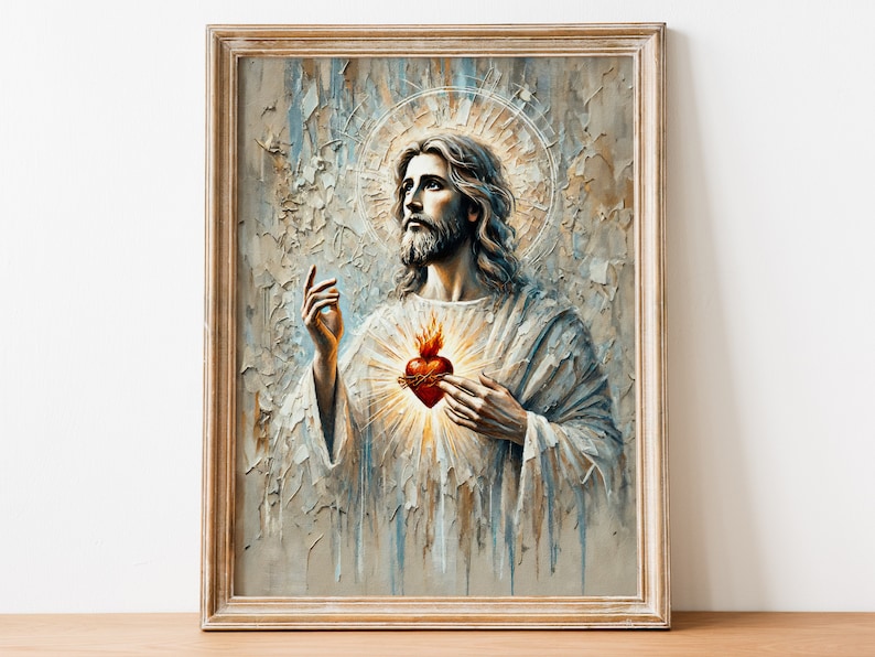 Sacred Heart of Jesus Art: Catholic Icon, Christian Print (digital ...
