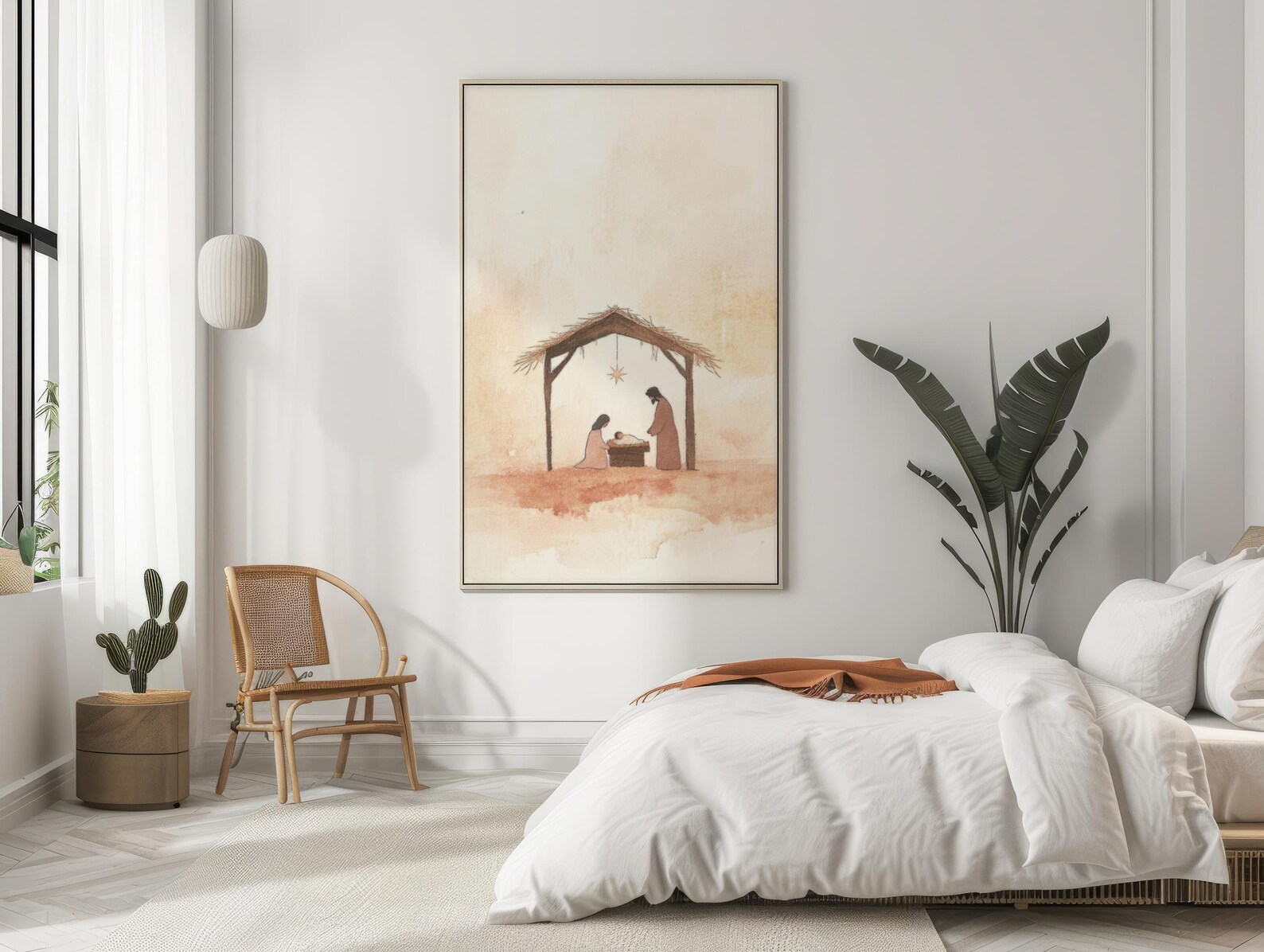 Minimalist Nativity Scene Art Print: Holy Night (digital Download) - Etsy