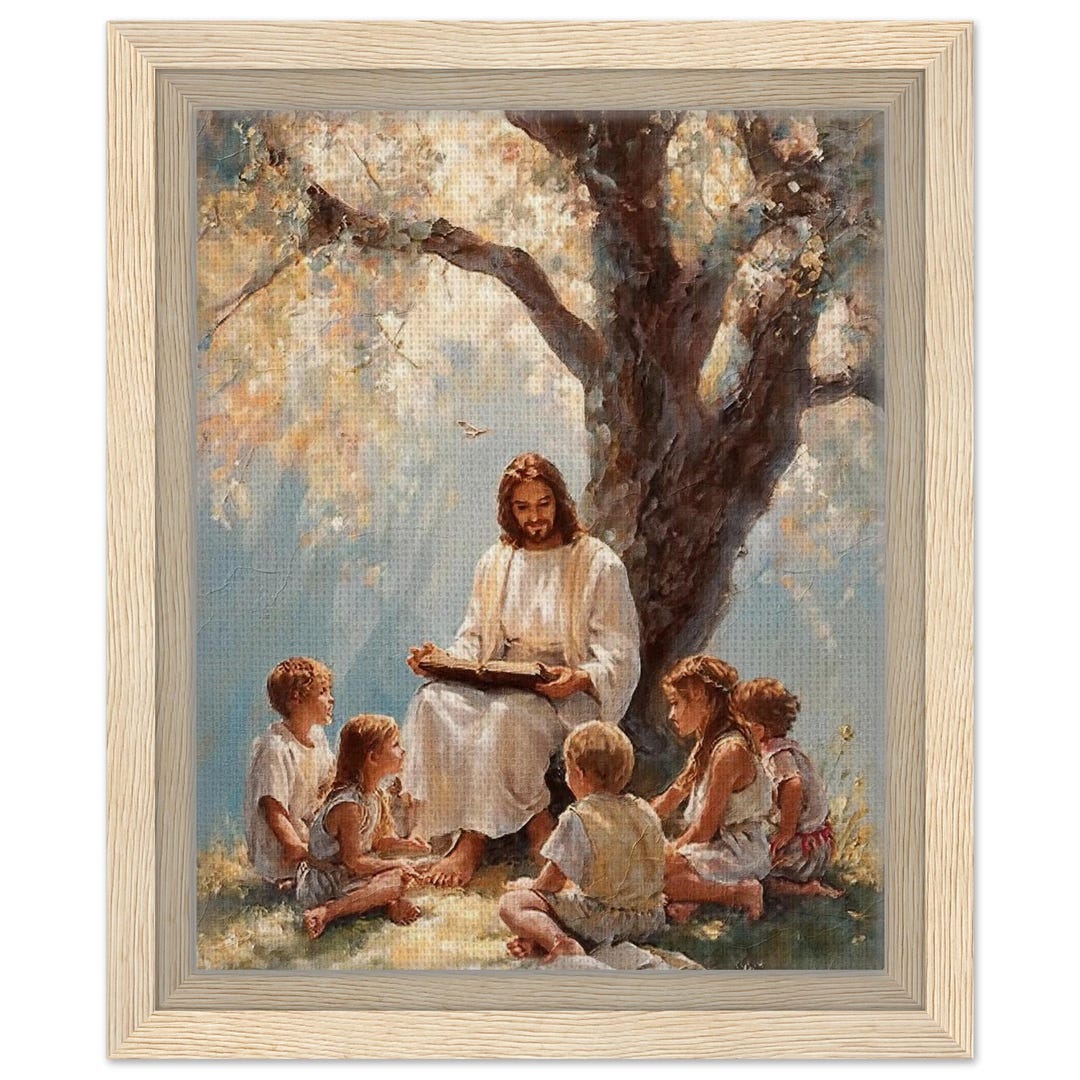 Jesus Teaching Children Wall Art, Christian Nursery Decor, Bible Story ...
