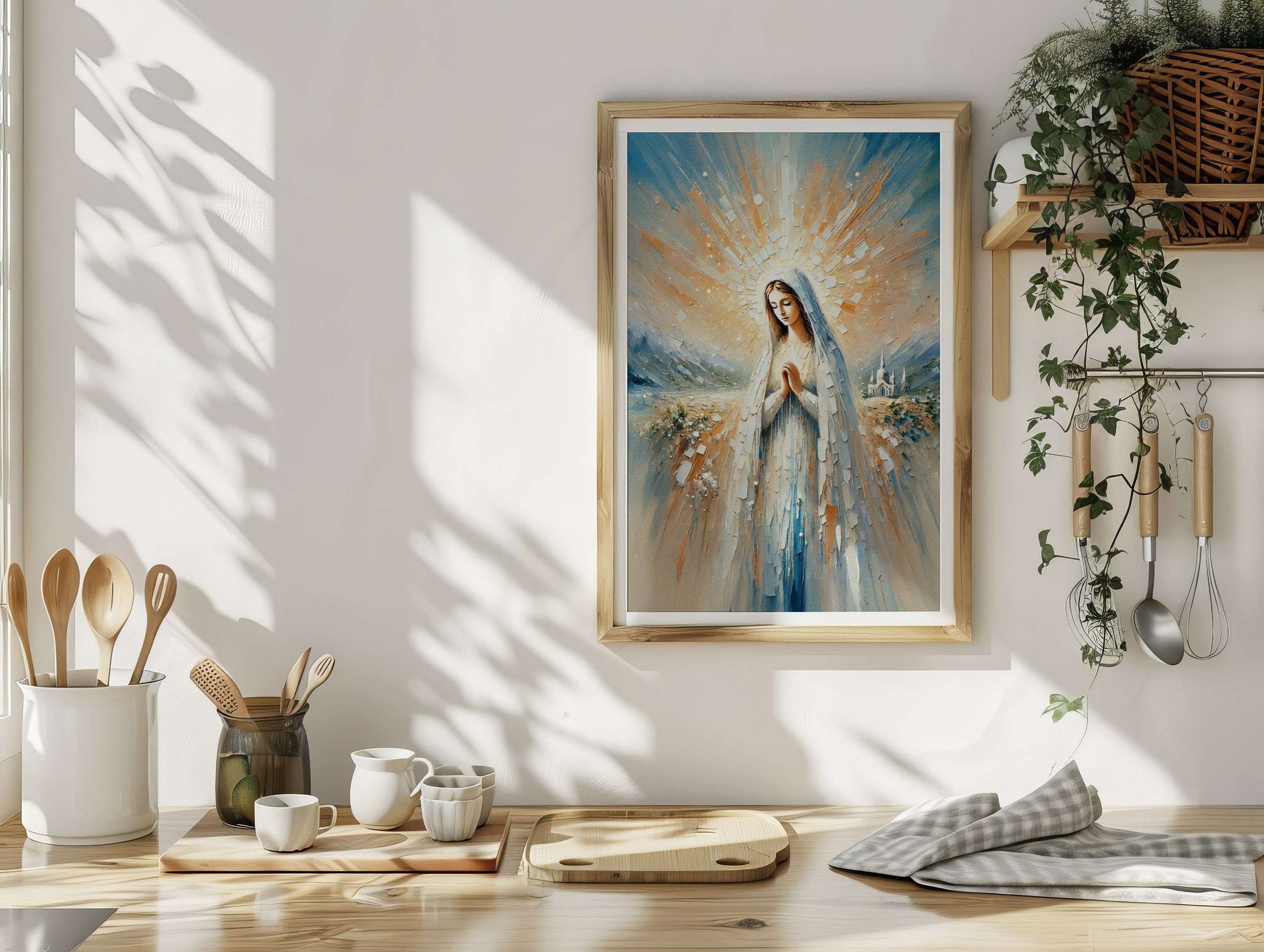 Celestial Blessing, Religious Art, Faith Decor, Spiritual Art, Virgin ...