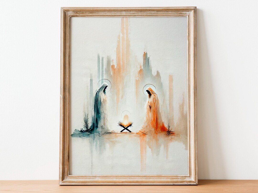 Silent Nativity Minimalist Nativity Scene With Mary, Joseph, and Baby ...