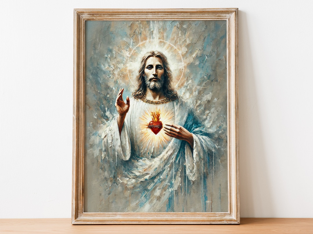 Sacred Heart of Jesus Art: Catholic Icon, Christian Print (digital ...