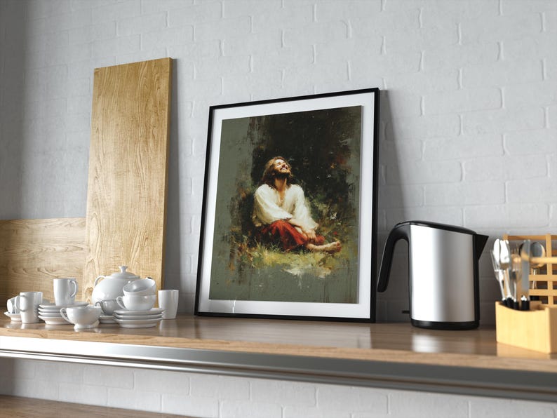 Jesus Smiling Oil Painting | Joyful Christ Wall Art | Christian Faith ...