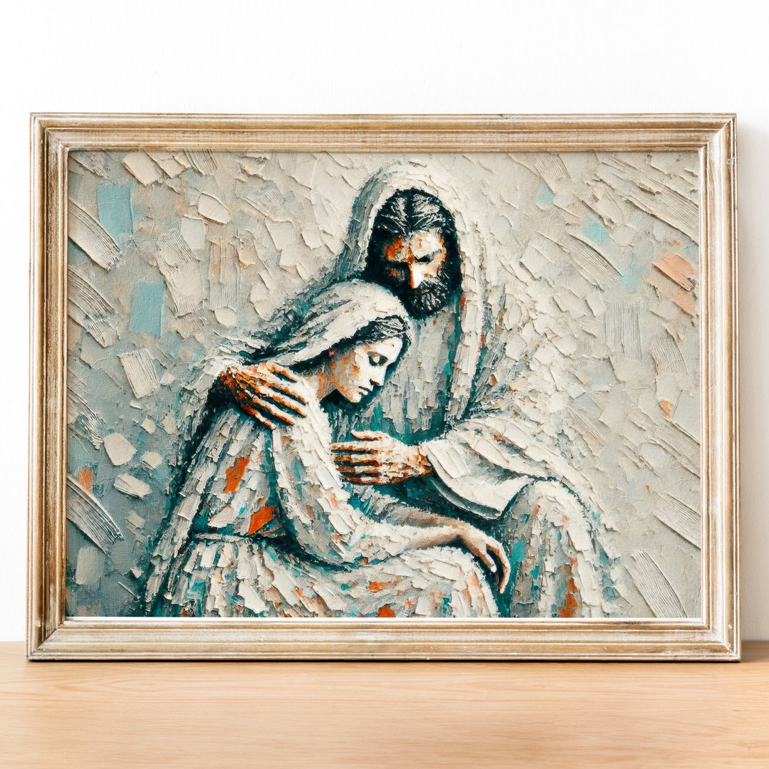 The Comforting Embrace: Jesus Consoles Mary Magdalene, Jesus and Woman ...