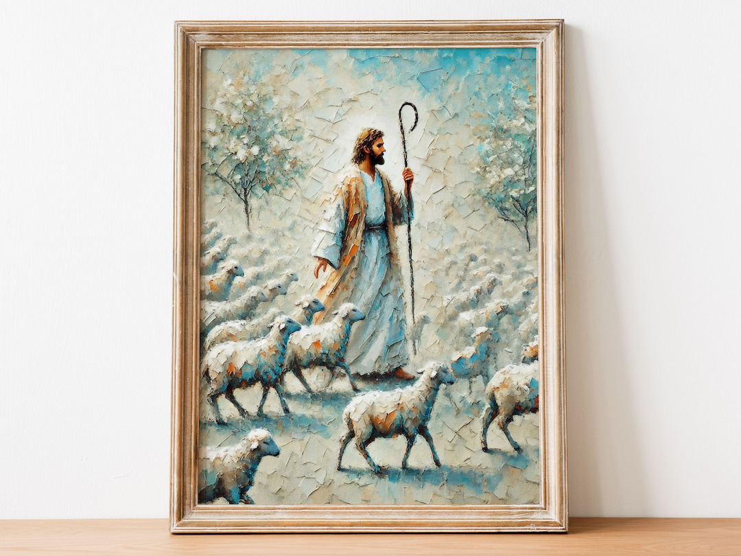 Jesus Leading His Flock to Light, the Good Shepherd, Jesus Art, Faith ...