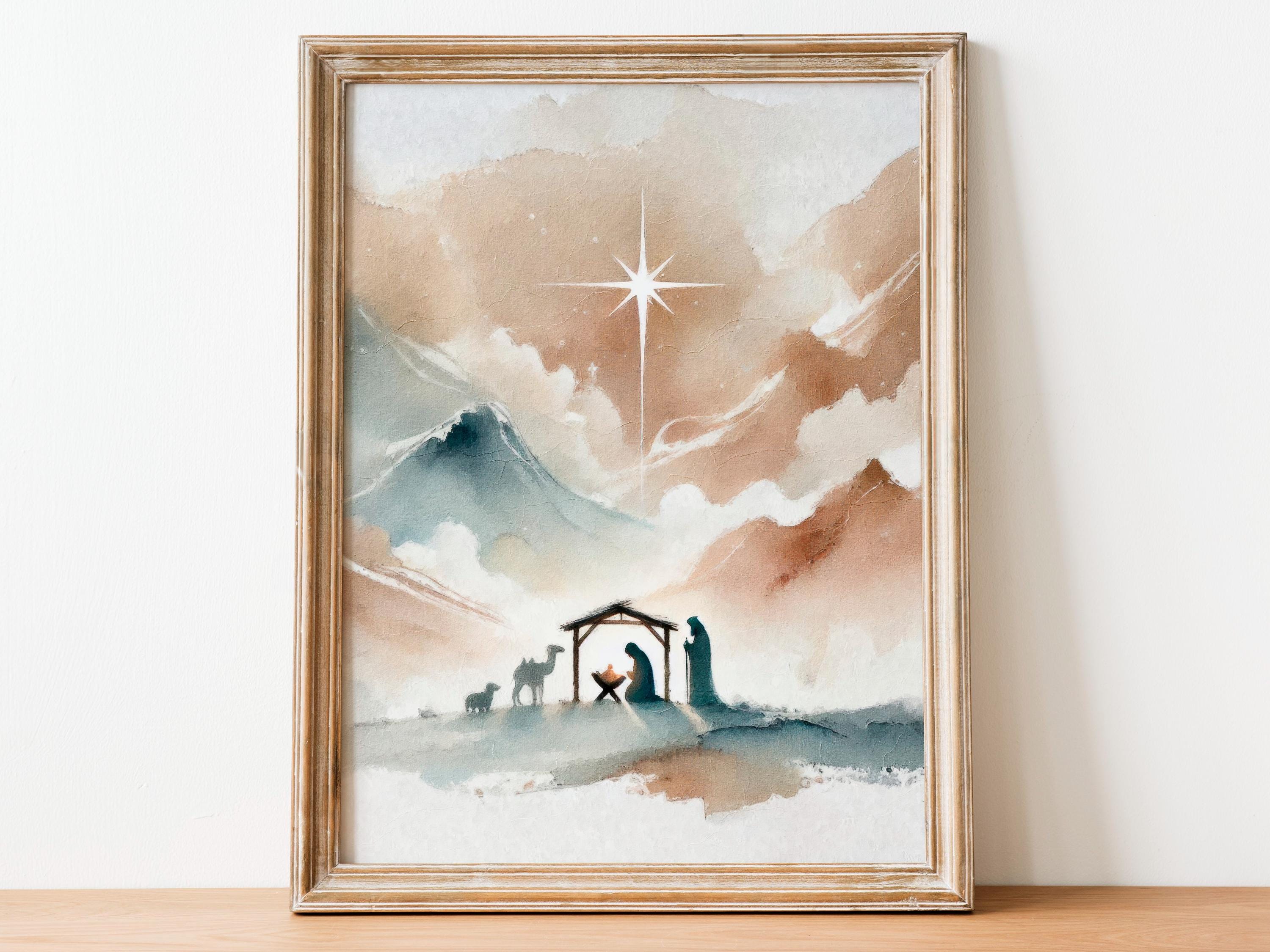 Guiding Star of Bethlehem - Minimalist Nativity Scene, Birth of Jesus ...