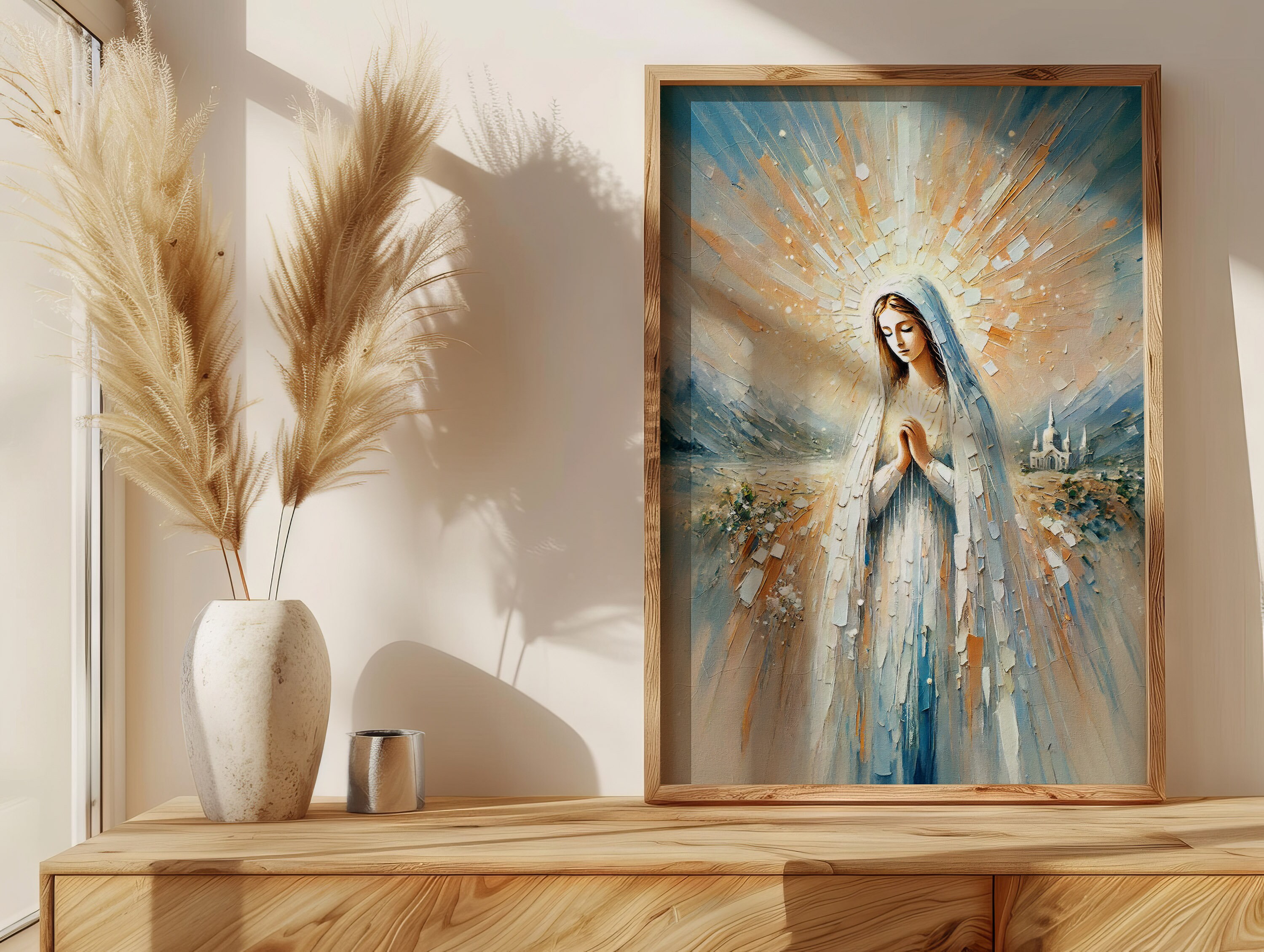 Celestial Blessing, Religious Art, Faith Decor, Spiritual Art, Virgin ...
